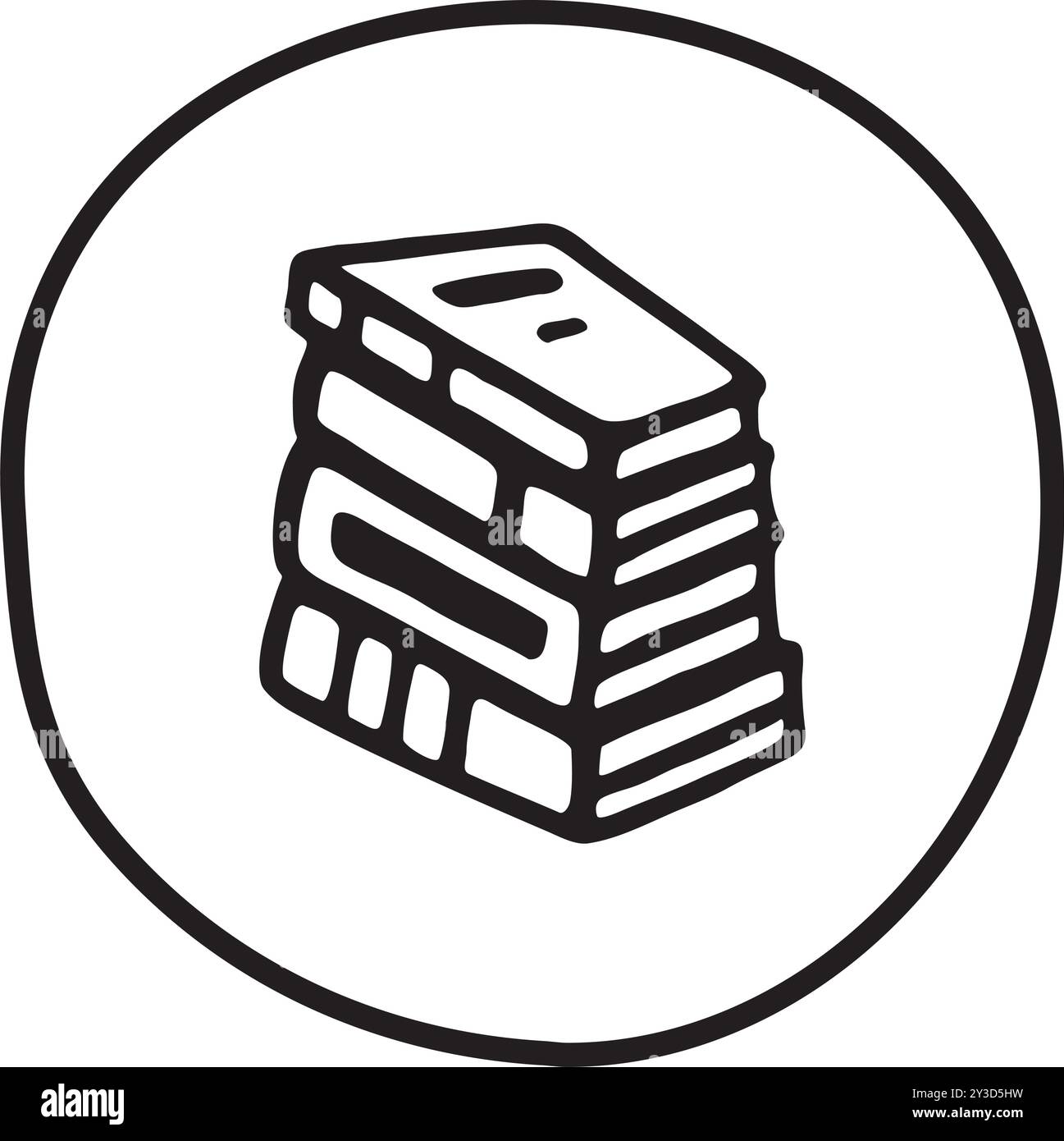 Doodle pile of books icon. Hand drawn book, journal or notebook symbol ...