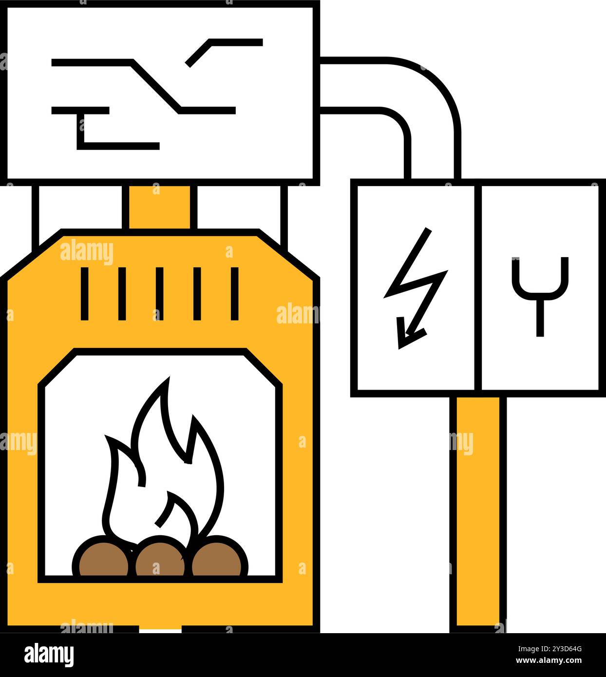 combustion biomass energy icon color illustration Stock Vector Image ...