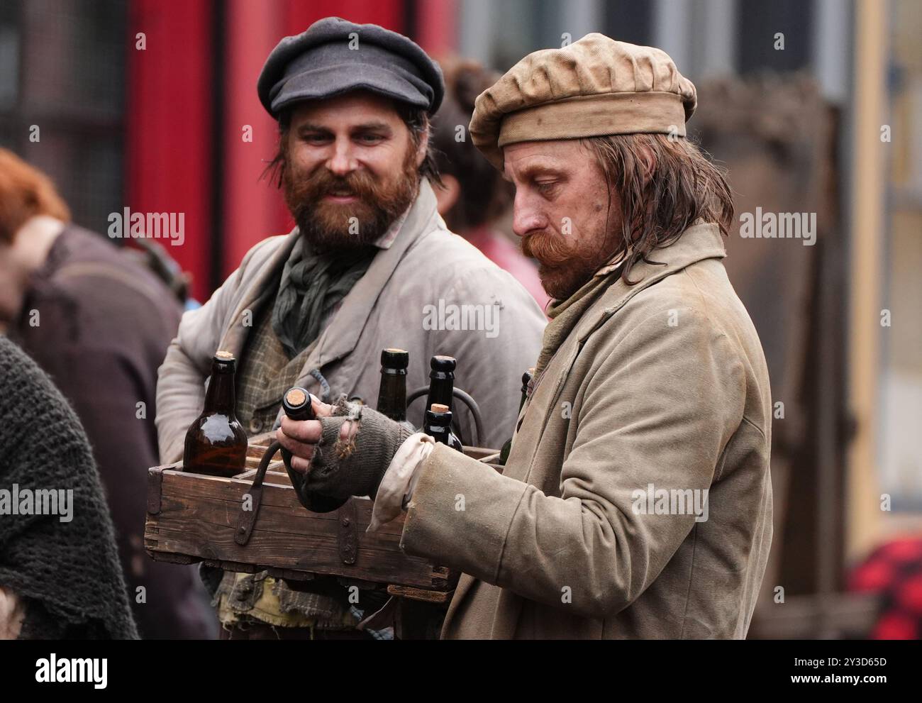 Cast extras on set during the filming of Guillermo del Toro's ...