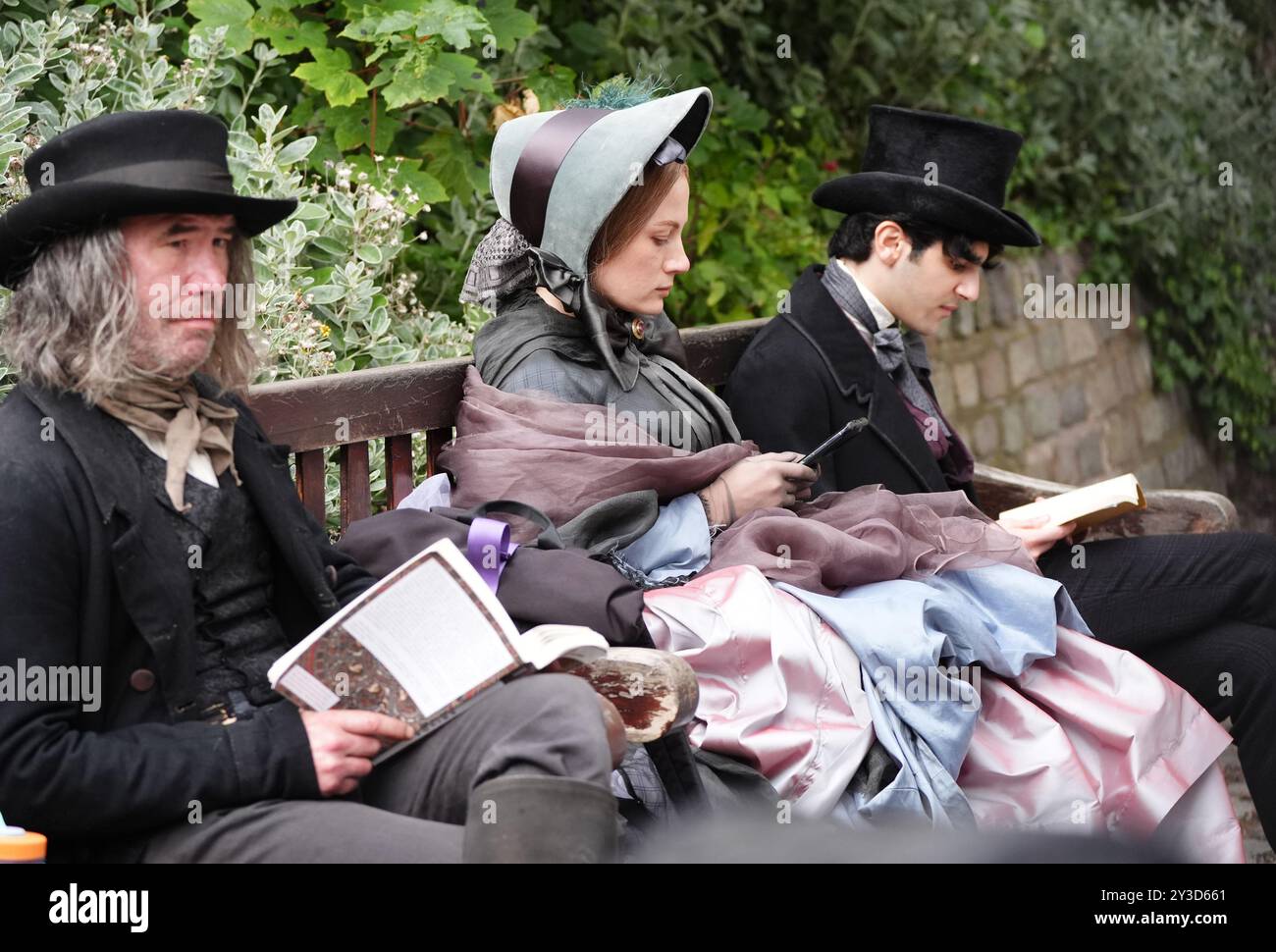Cast extras on set during the filming of Guillermo del Toro's ...