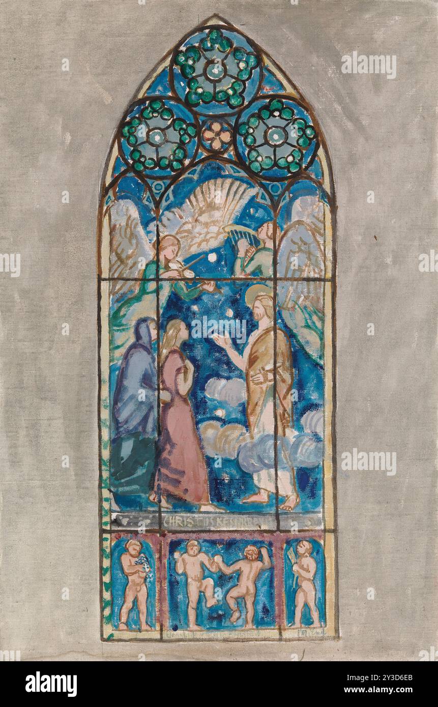 Christus Resurrexit, sketch for a stained glass window in Pori Church ...