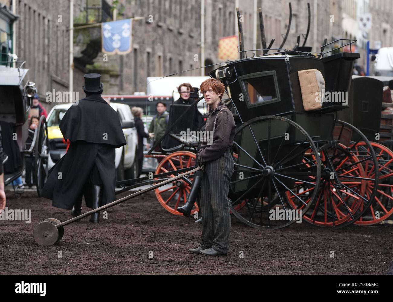 Cast extras on set during the filming of Guillermo del Toro's ...