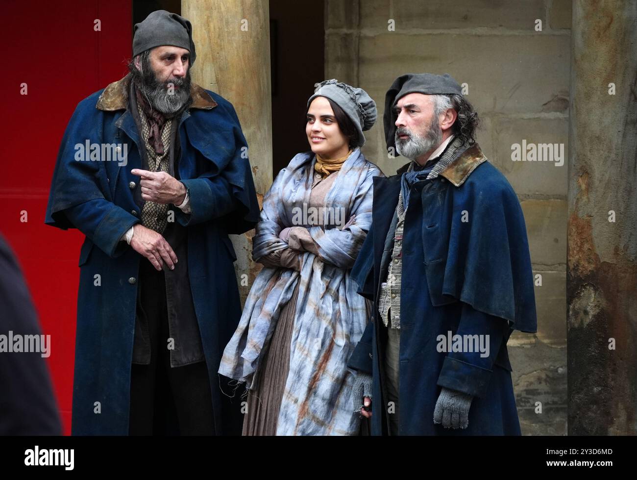 Cast extras on set during the filming of Guillermo del Toro's ...