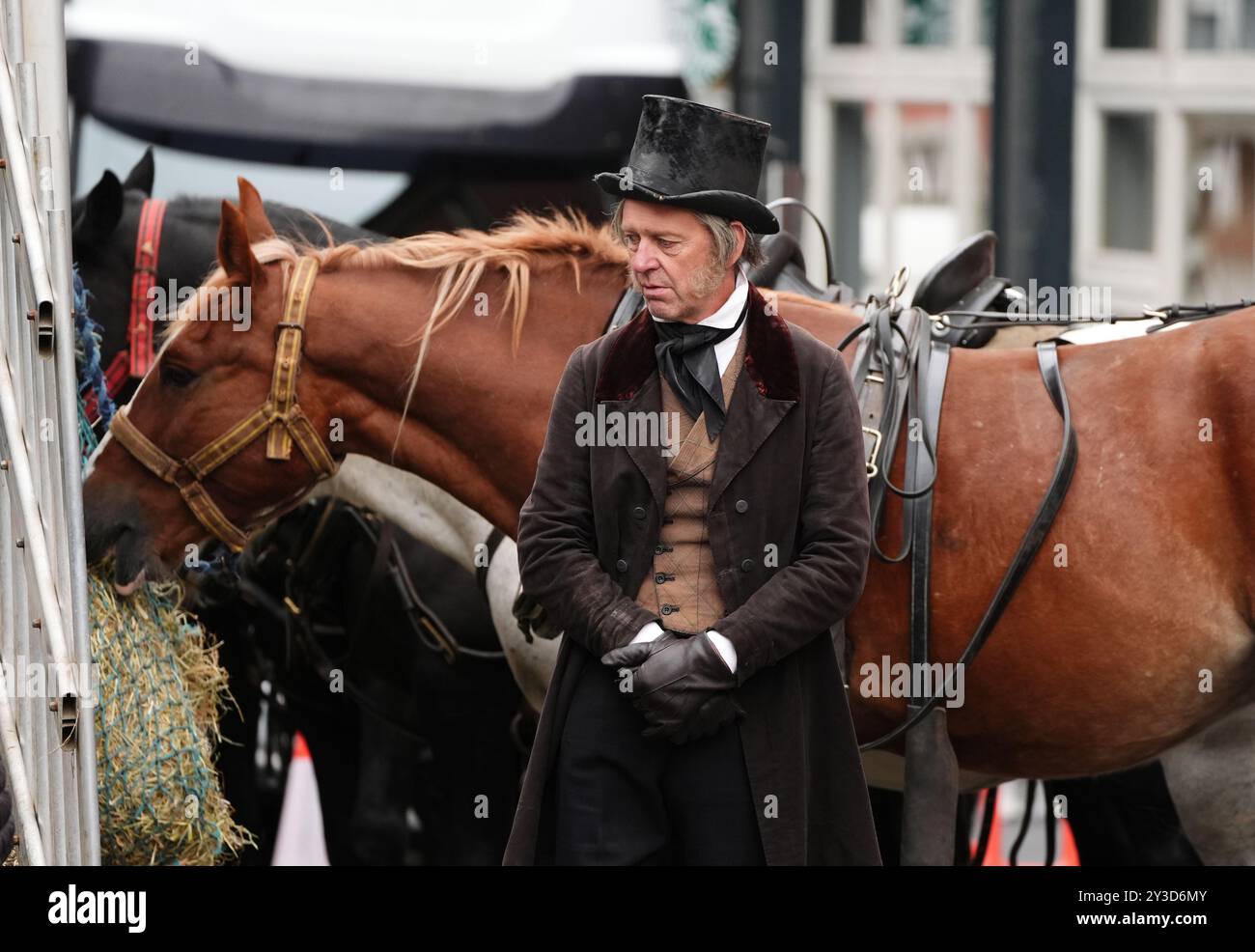 Cast extras on set during the filming of Guillermo del Toro's ...