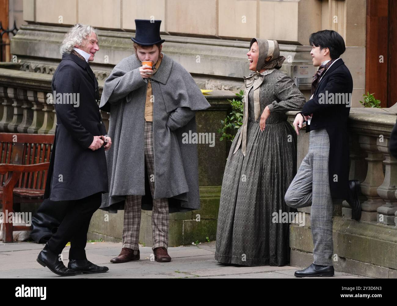 Cast extras on set during the filming of Guillermo del Toro's ...