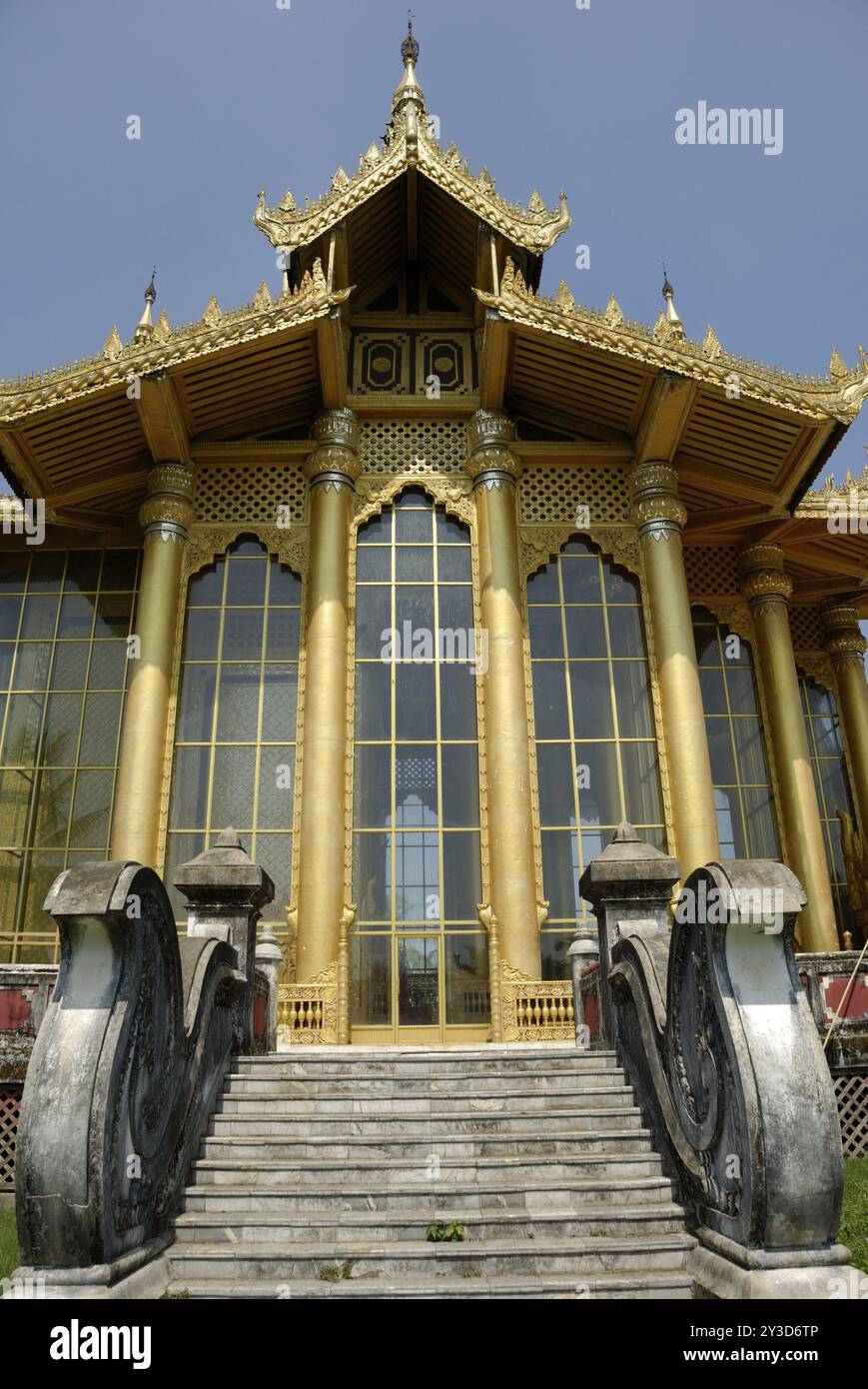 Kambawzathardi Golden Palace, Bago, Myanmar, Asia Stock Photo - Alamy