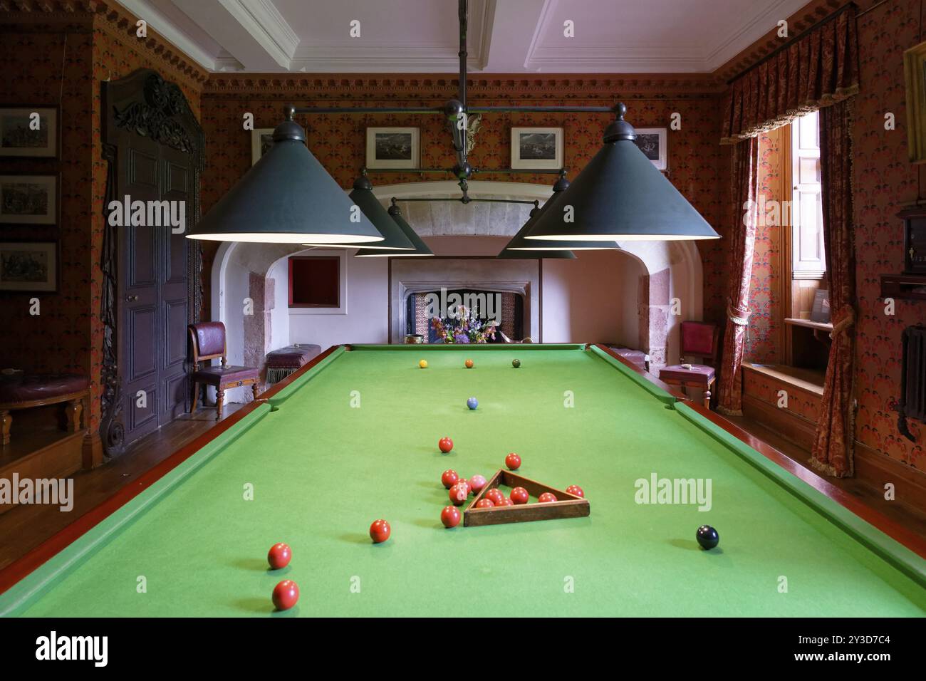 Interior view, Billiard Room, Dunster Castle, Dunster, England, Great ...