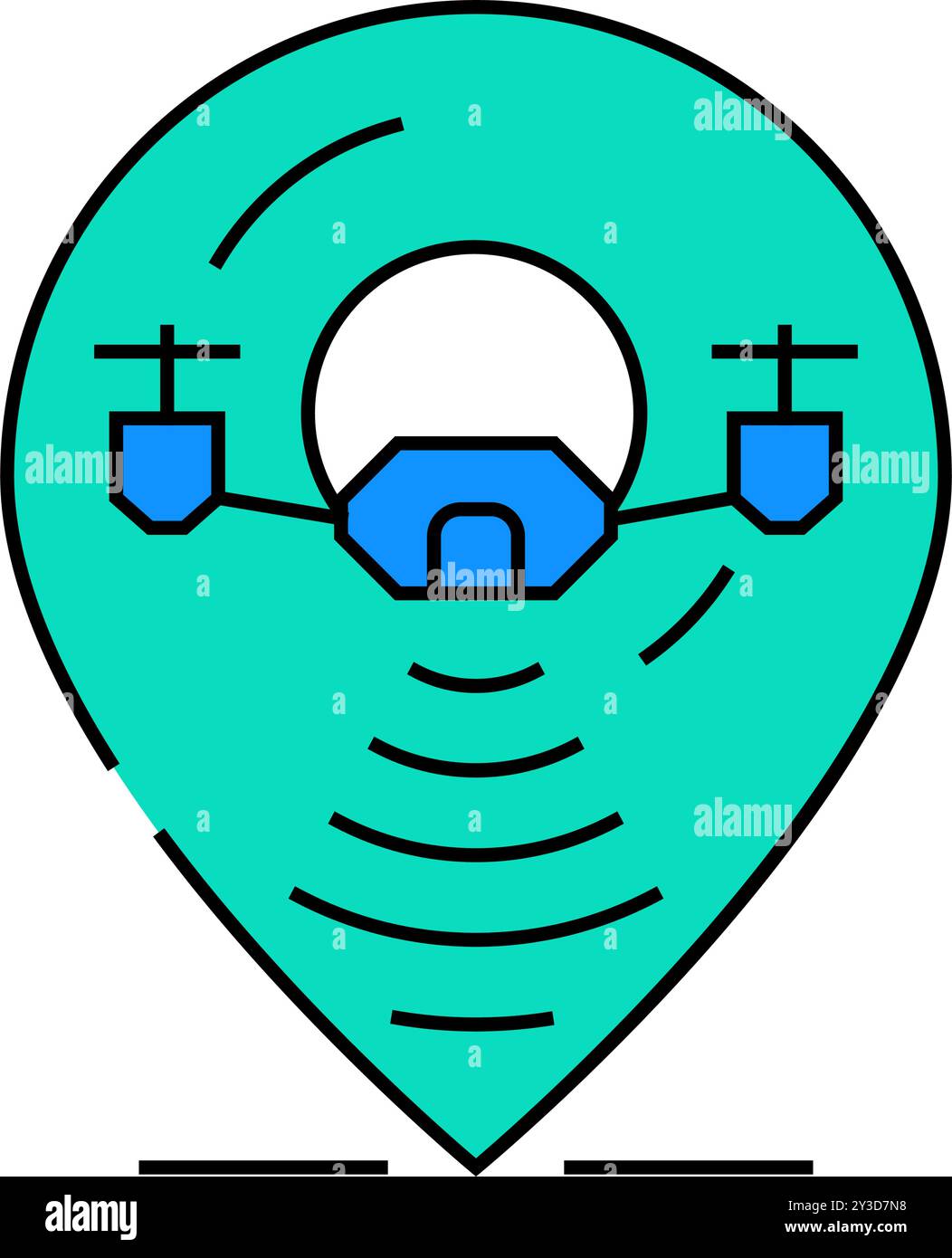 gps navigation autonomous delivery icon color illustration Stock Vector ...