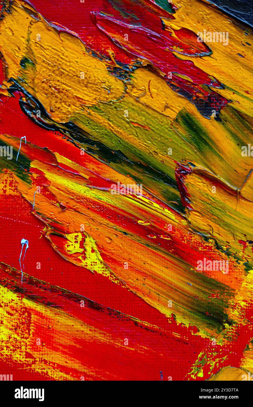 Painted canvas fragment, abstract art painting detail texture ...