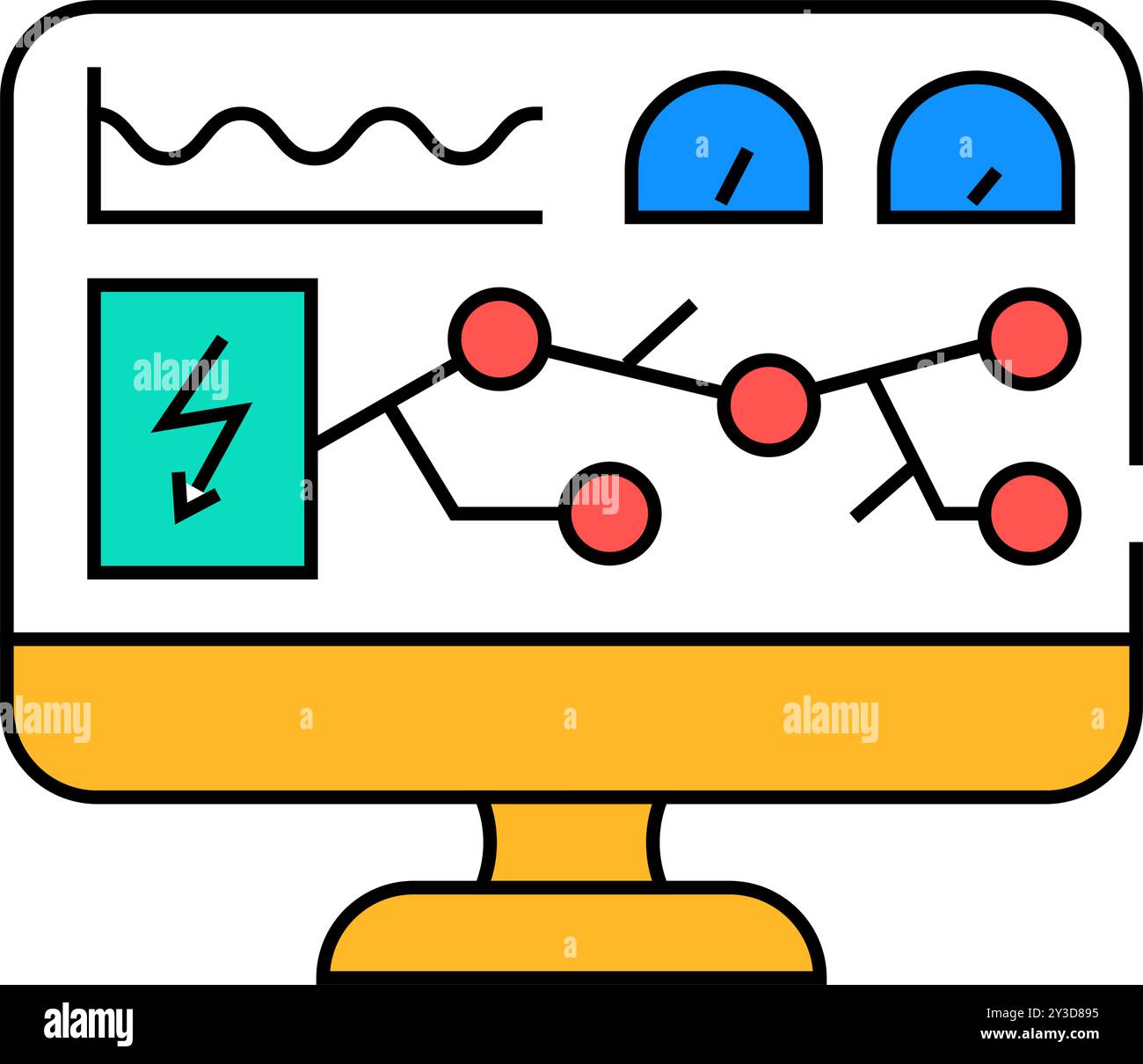 grid monitoring electric icon color illustration Stock Vector Image ...