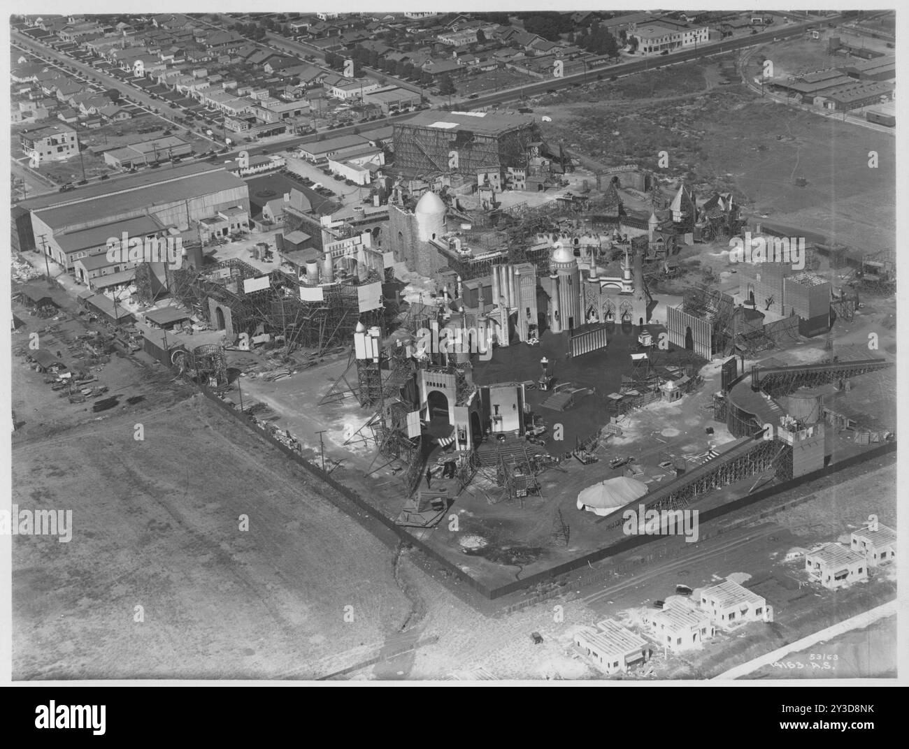 Aerial view of the 18-acre lot of the Fairbanks-Pickford Studio on ...