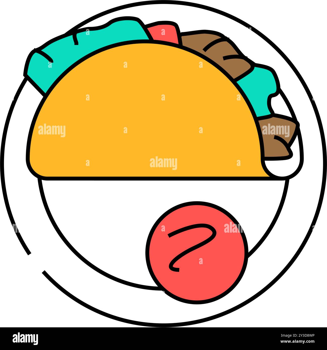 tacos mexican cuisine icon color illustration Stock Vector Image & Art ...