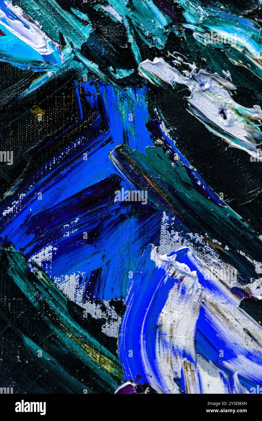 Painted canvas fragment, abstract art painting detail texture ...