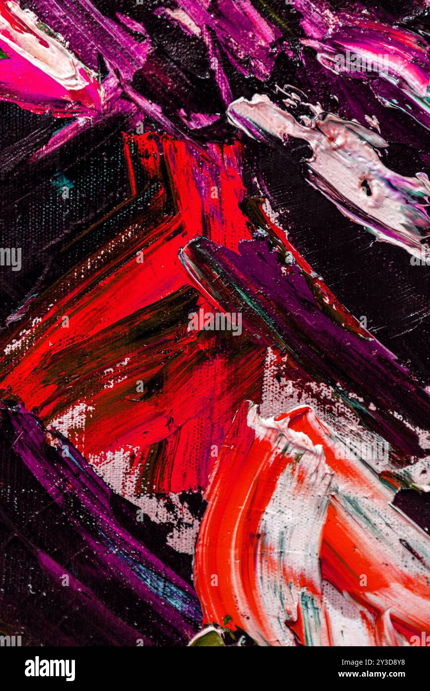 Painted canvas fragment, abstract art painting detail texture ...