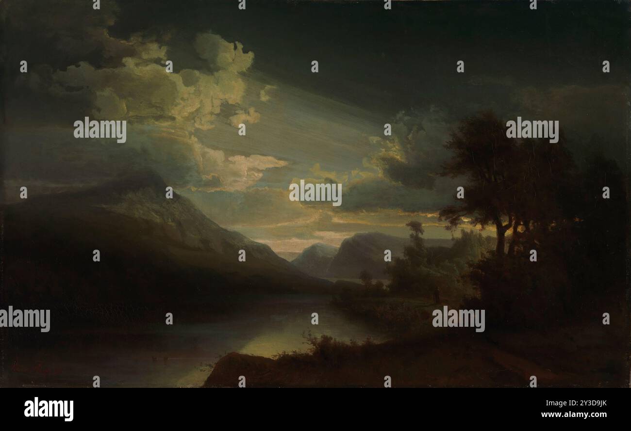 Landscape in Moonlight, 1872 Stock Photo - Alamy
