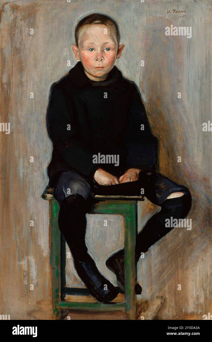 Boy Sitting, 1907 Stock Photo - Alamy