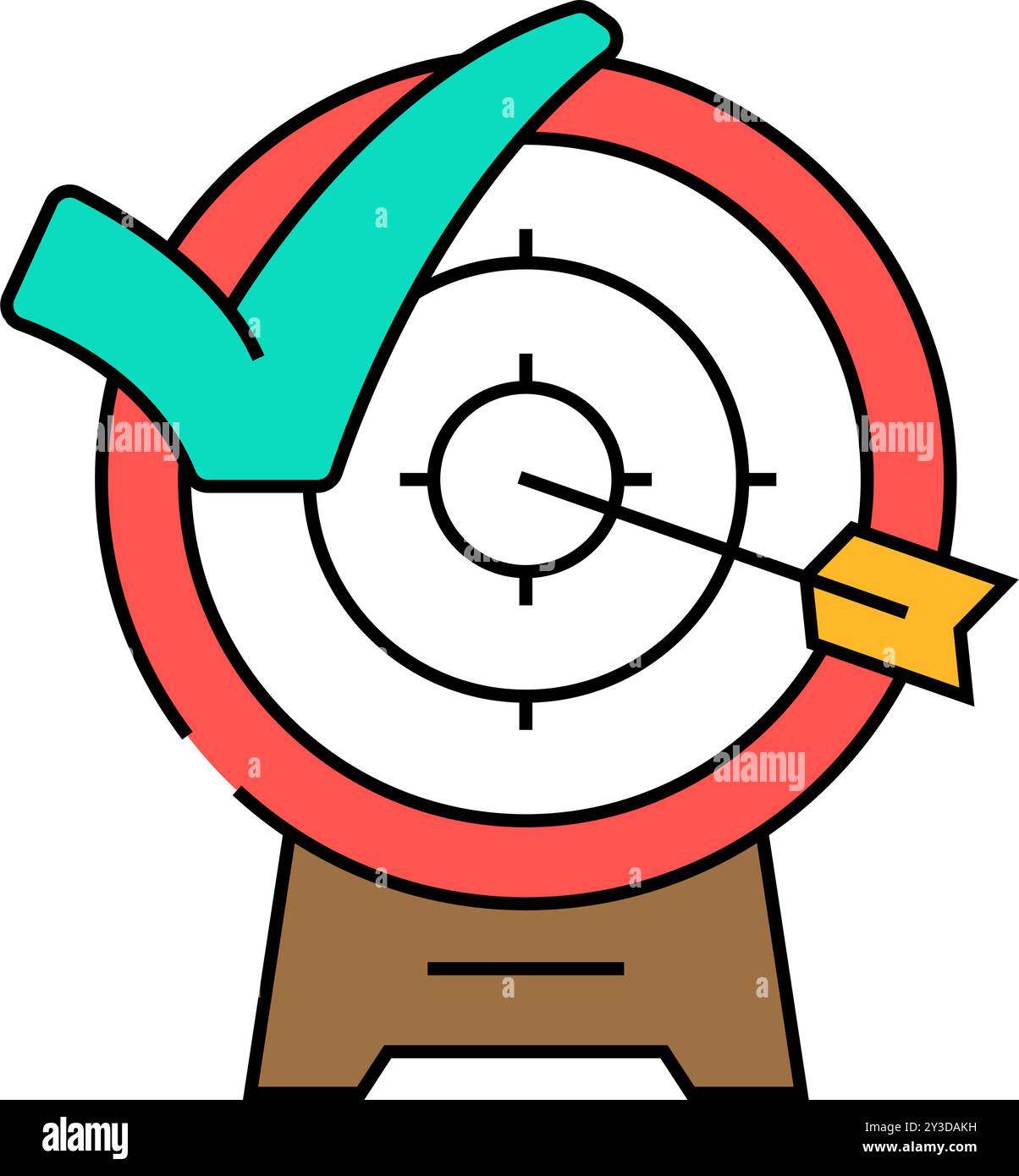 arrow target check mark icon color illustration Stock Vector Image ...