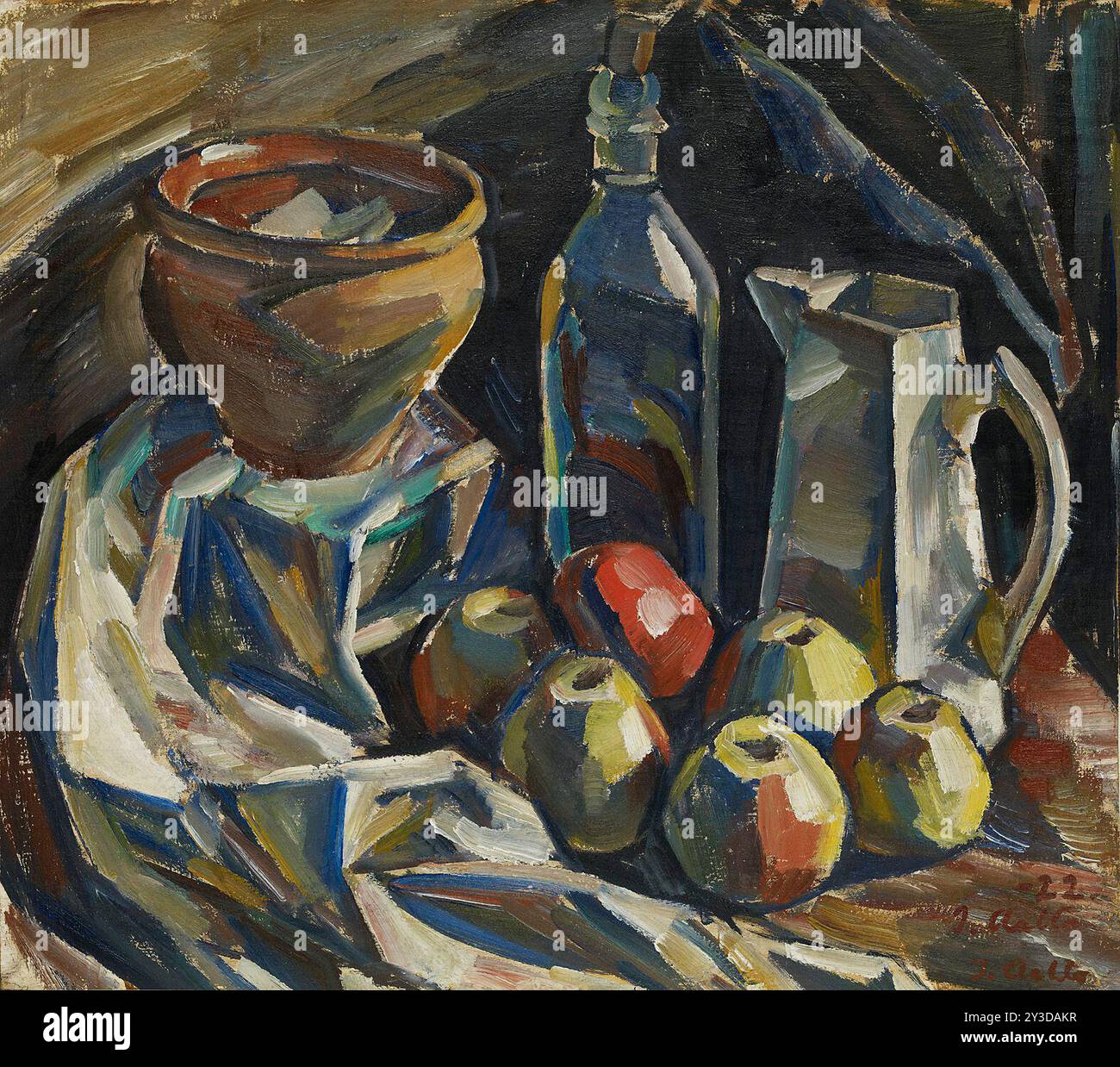 Still Life with Jug, Pot, Bottle and Apples, 1922 Stock Photo - Alamy