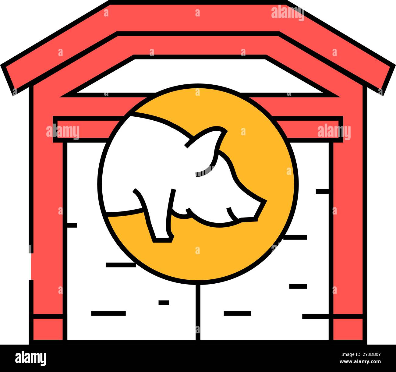 pig farm icon color illustration Stock Vector Image & Art - Alamy