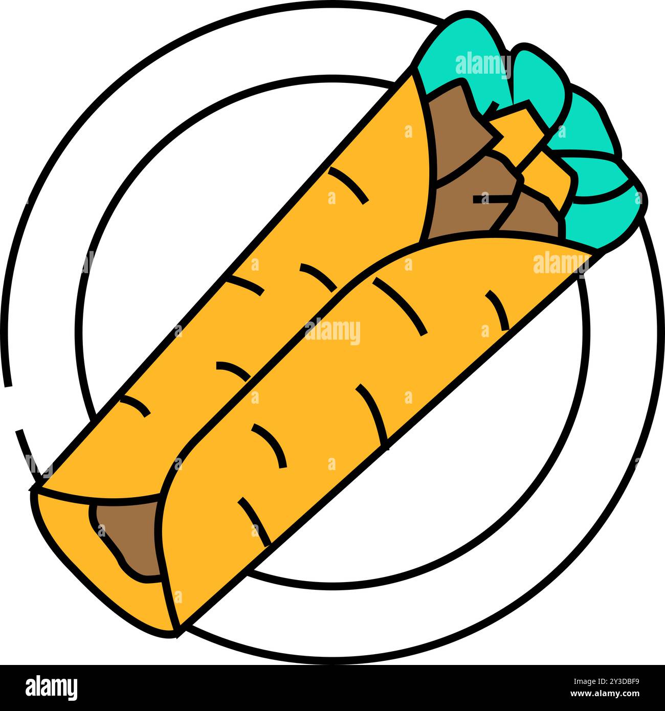 gyro wrap greek cuisine icon color illustration Stock Vector Image ...