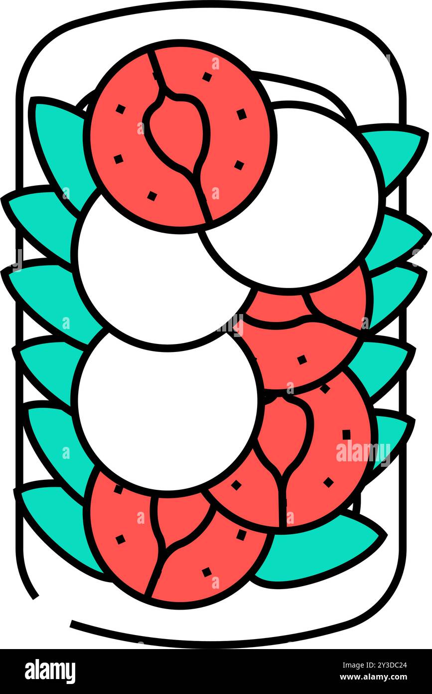 caprese salad italian cuisine icon color illustration Stock Vector ...