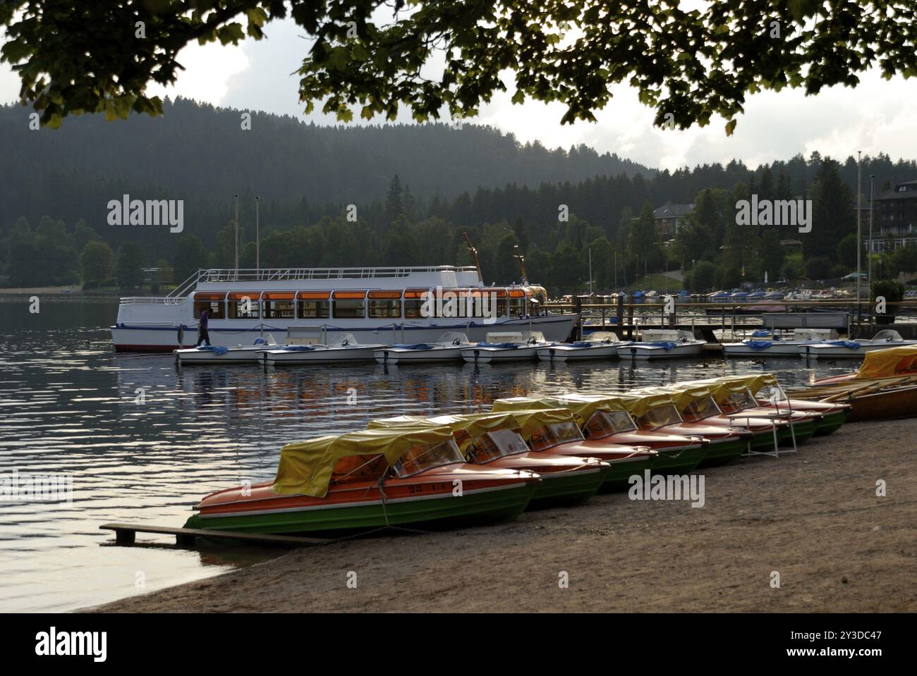 Boats on the beach, Titisee Stock Photo - Alamy