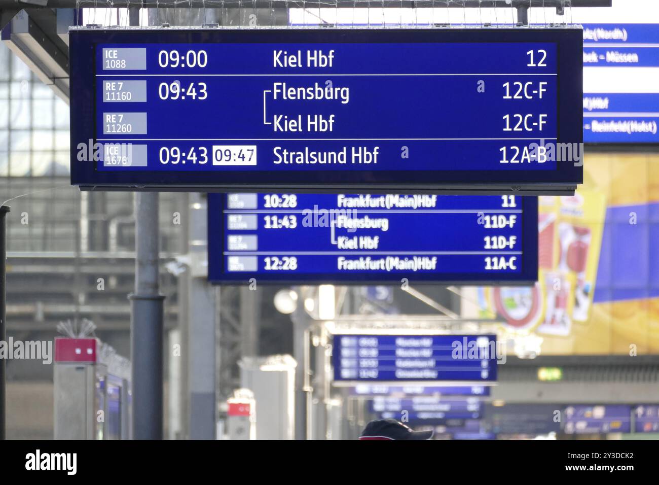 Display boards at Hamburg Central Station, Hamburg, Germany, Europe ...