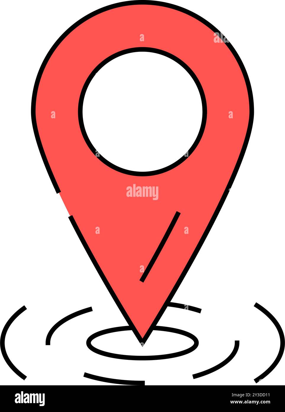 pointer red map location icon color illustration Stock Vector Image & Art - Alamy
