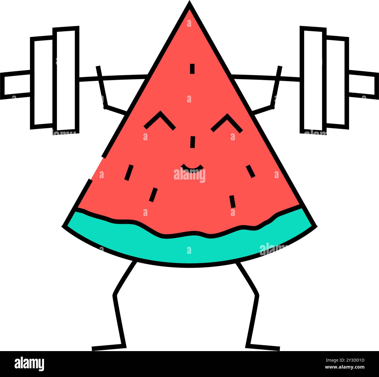 watermelon fruit fitness character icon color illustration Stock Vector ...