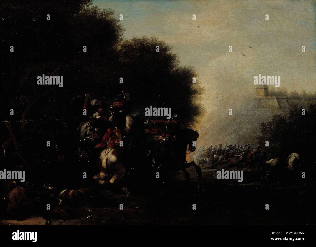 Scene from a cavalry battle, c1640-1660 Stock Photo - Alamy