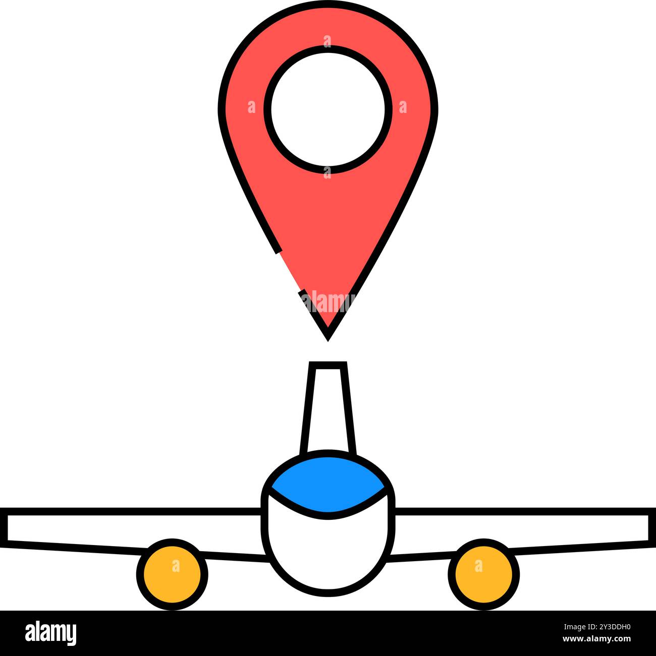 airplane map location icon color illustration Stock Vector Image & Art ...