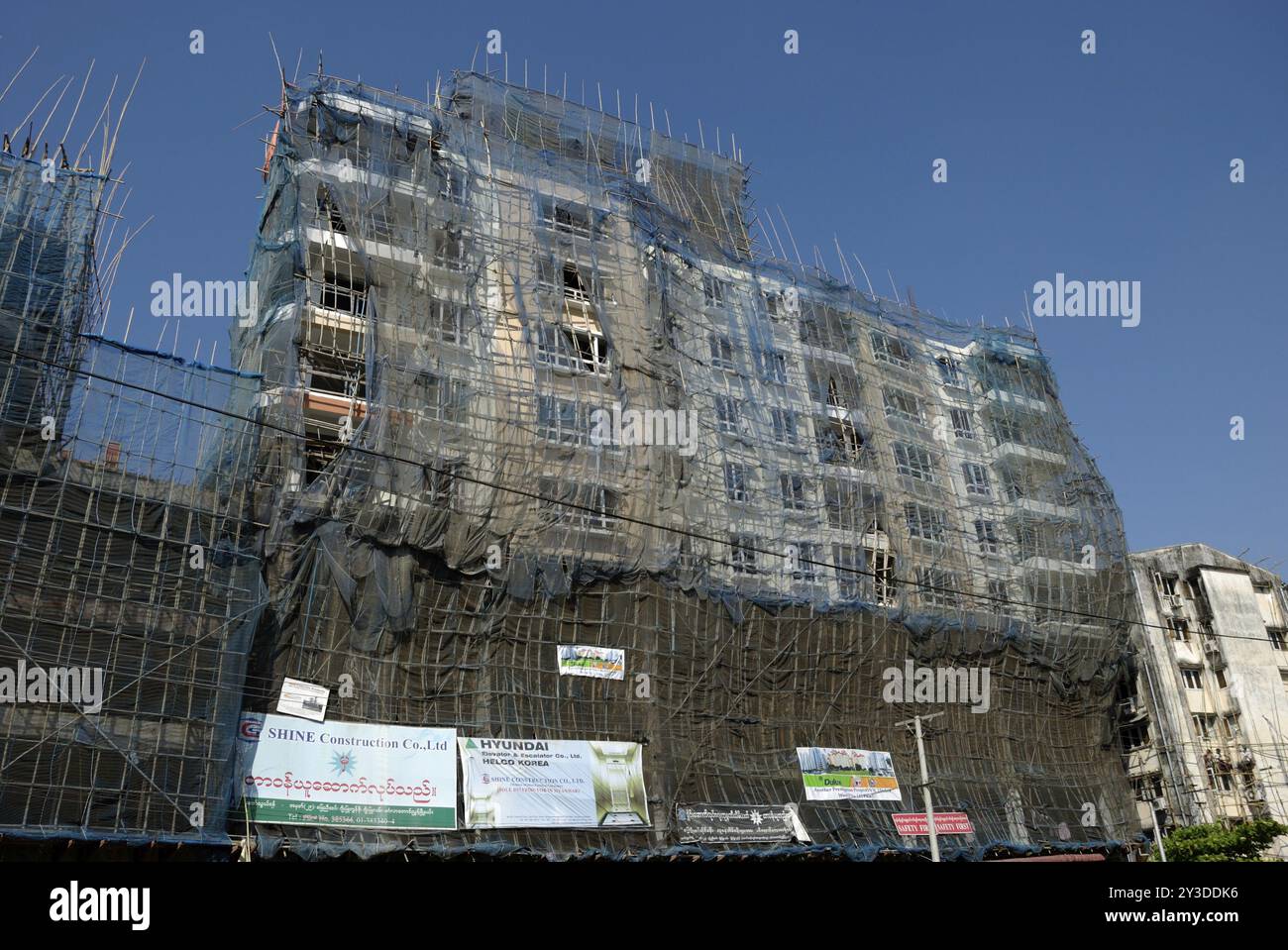 Construction Site in Yangon, Myanmar, Asia Stock Photo - Alamy