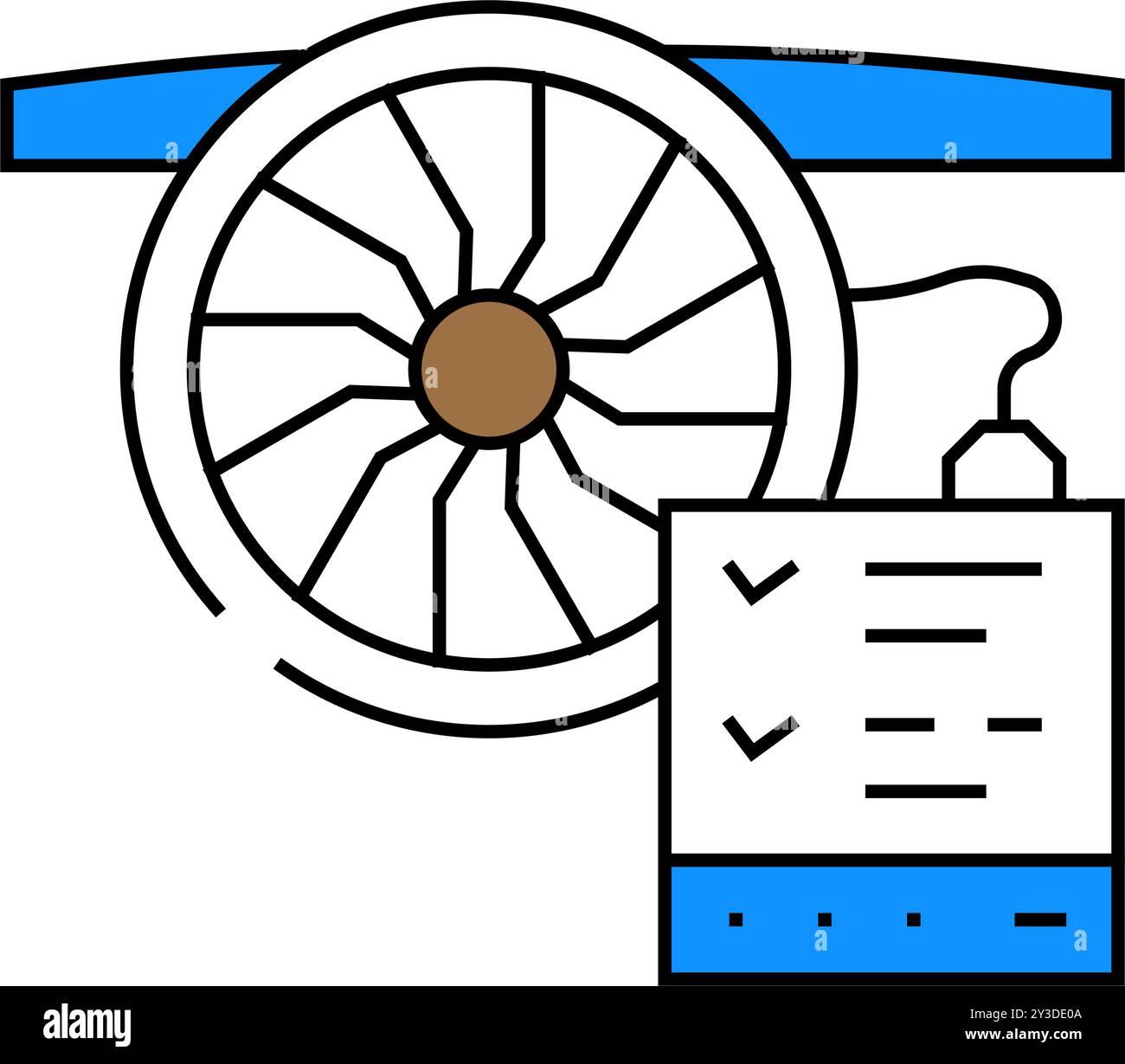 engine diagnostics aircraft icon color illustration Stock Vector Image ...