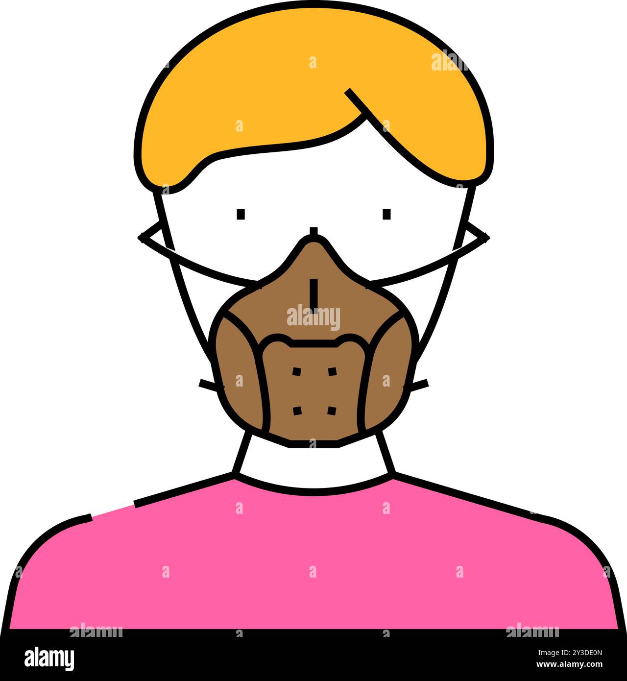 respirator mask face icon color illustration Stock Vector Image & Art ...