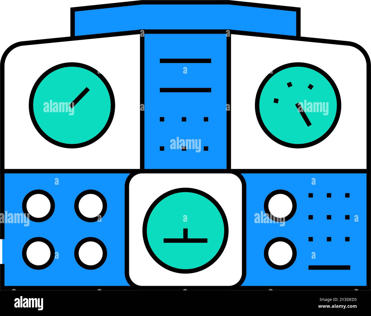 instrument panel aircraft icon color illustration Stock Vector Image ...