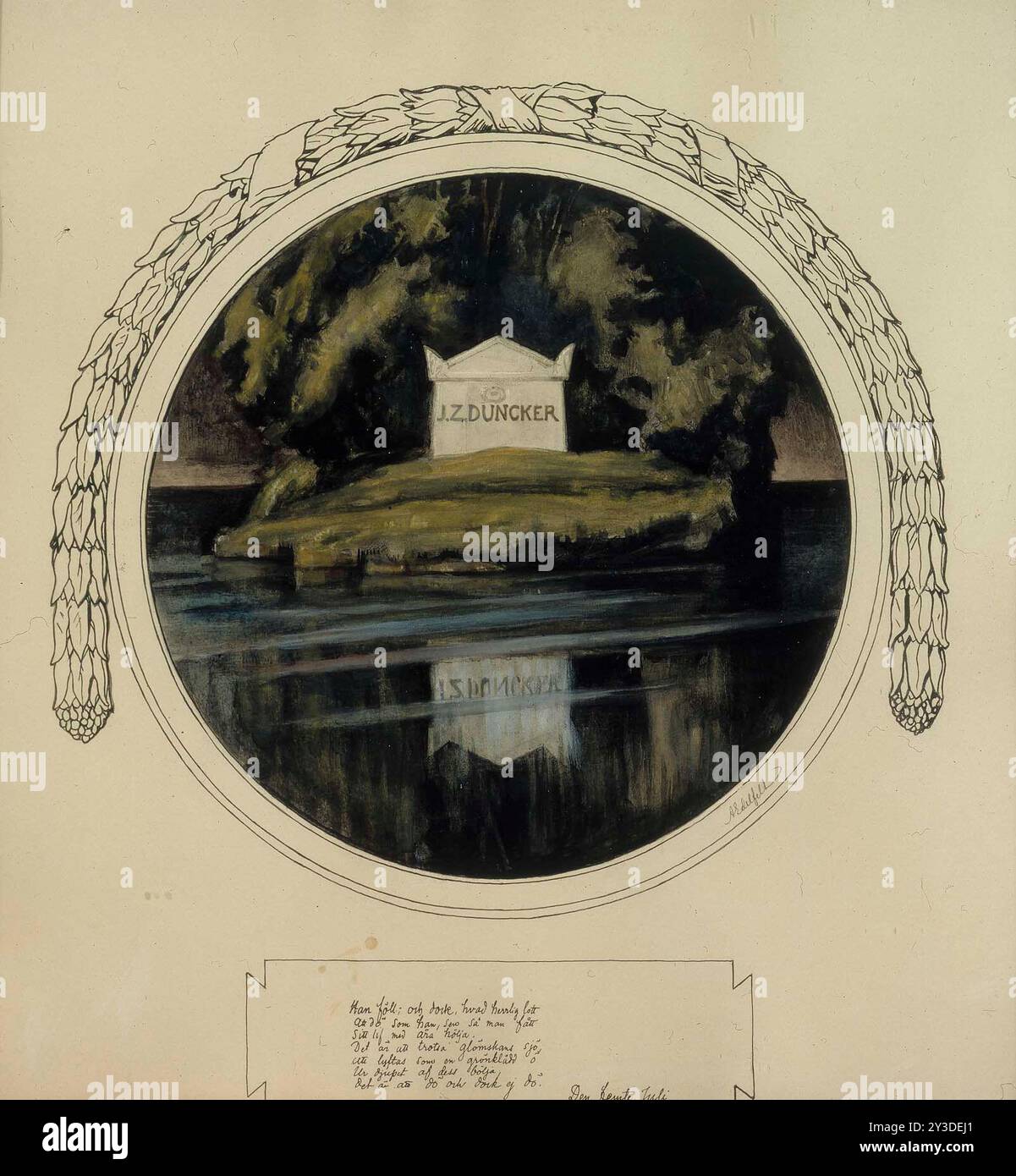 Final vignette of the poem The Fifth Day of July, 1897-1900 Stock Photo ...