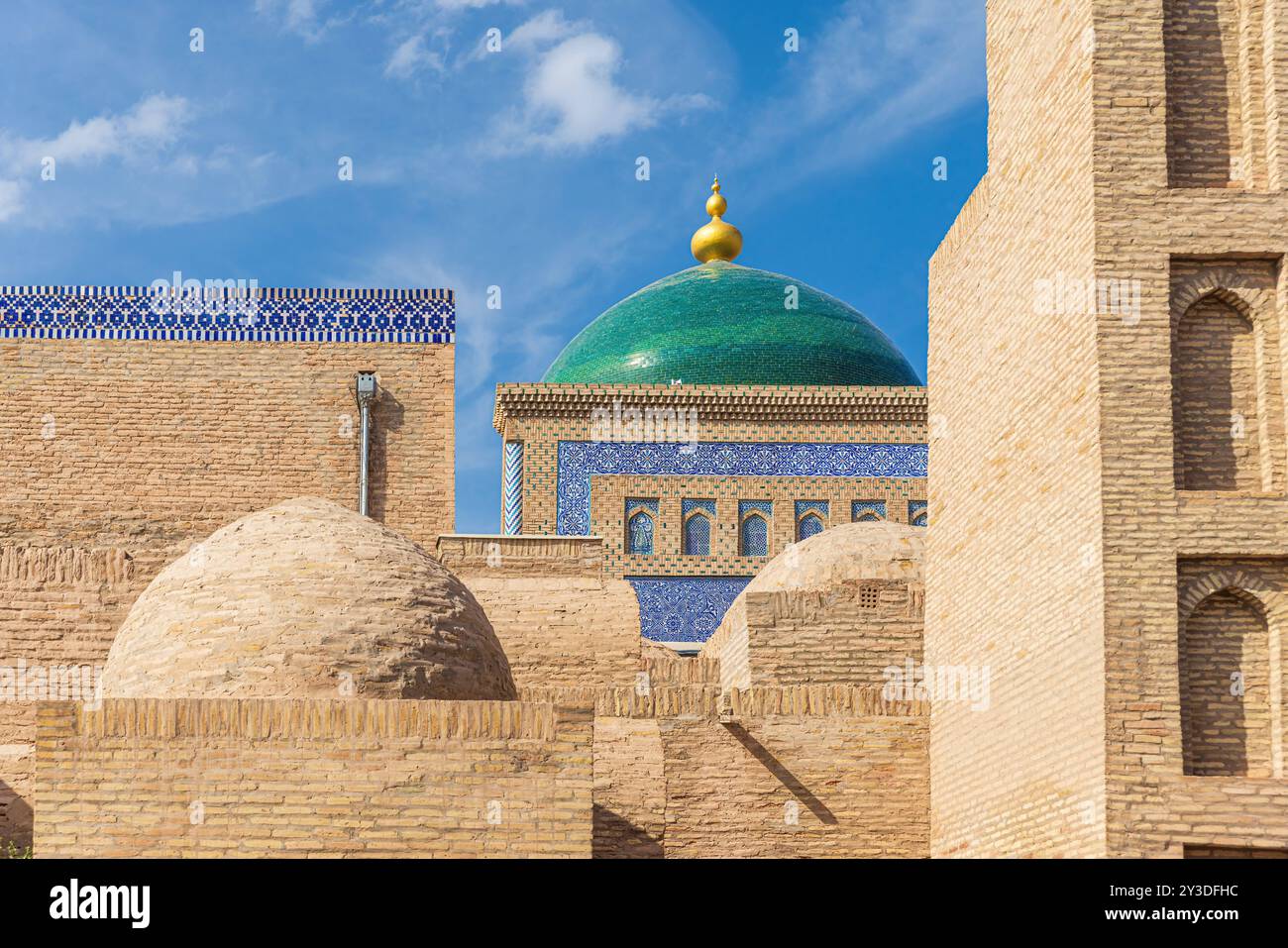 Khiva domes. Pahlavan-Mahmud necropolis at the Ichan-Qala, Juma mosque ...