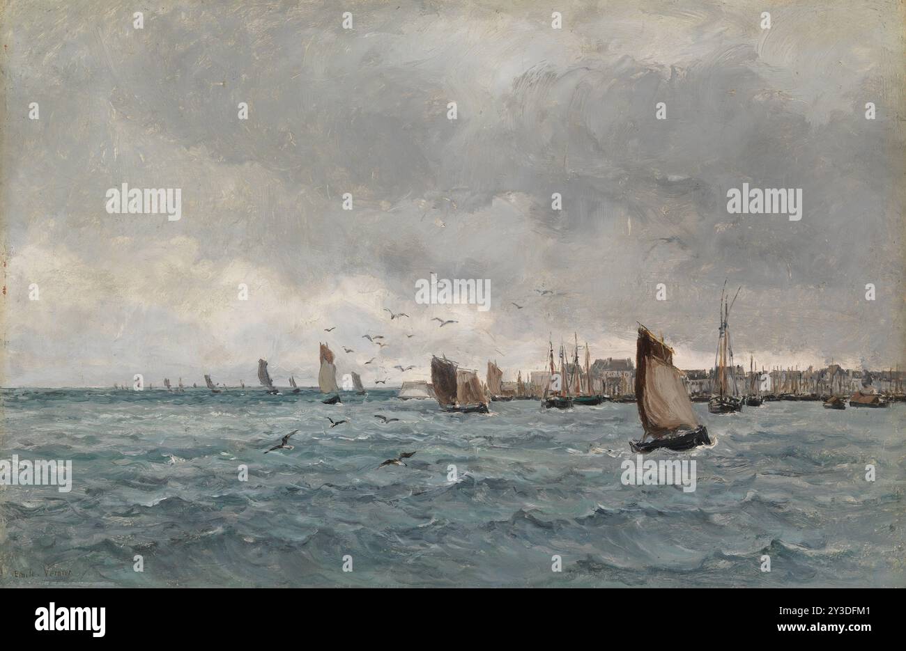 Harbour scene (Concarneau), 1849-1887 Stock Photo - Alamy