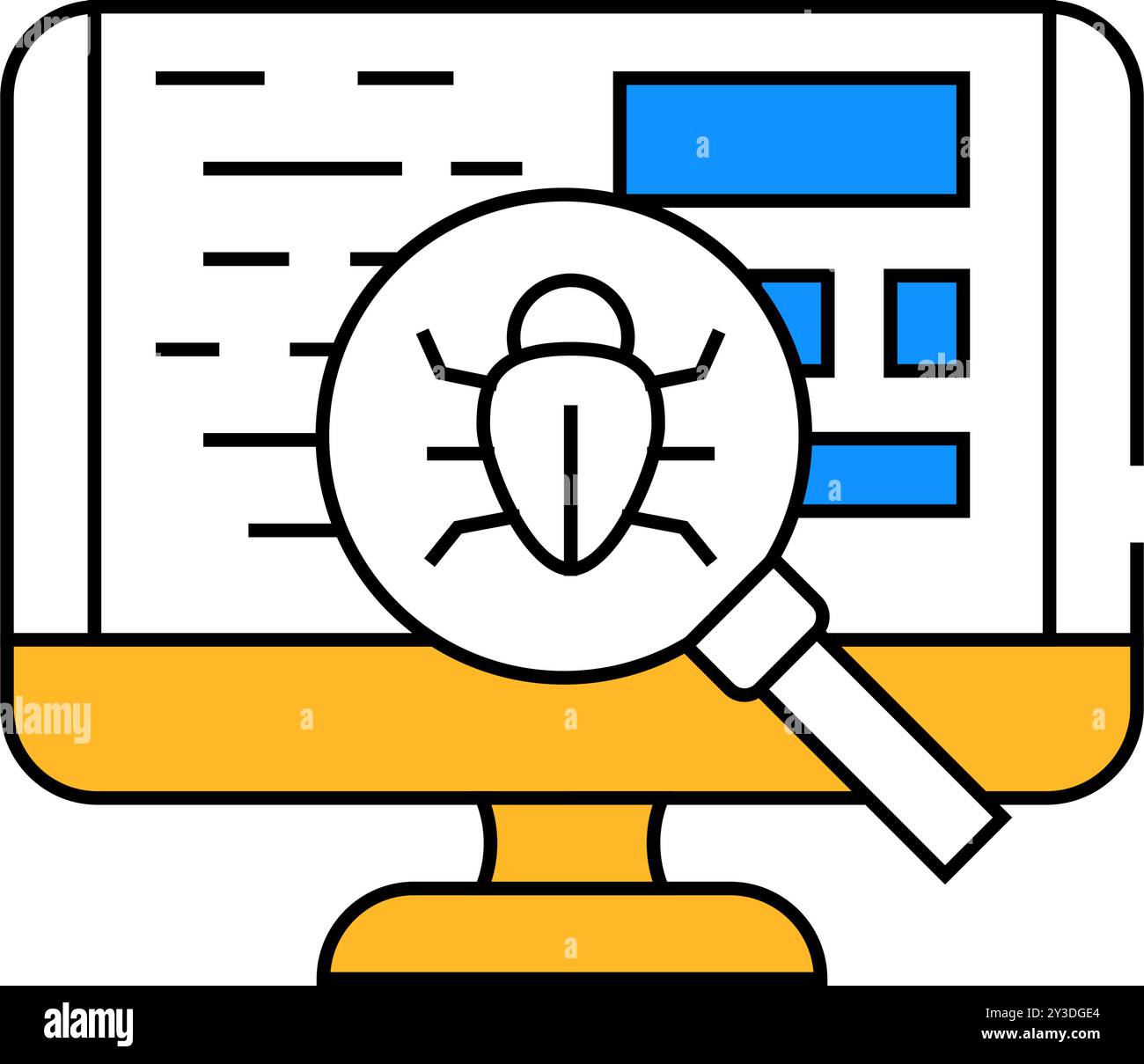 debugging code software icon color illustration Stock Vector Image ...