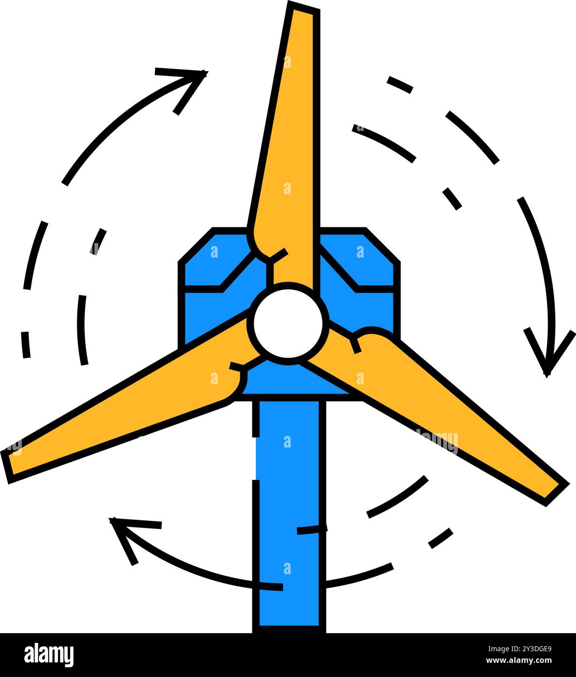 blades rotation wind turbine icon color illustration Stock Vector Image ...