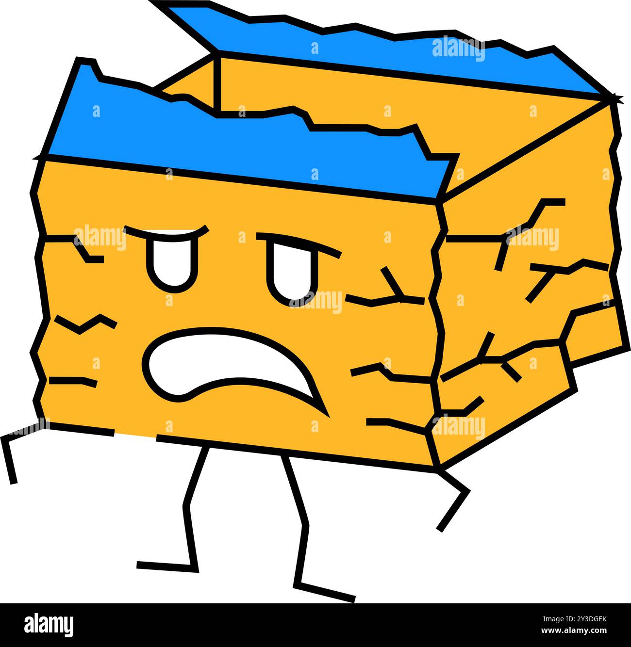 sad torn cardboard box character icon color illustration Stock Vector ...