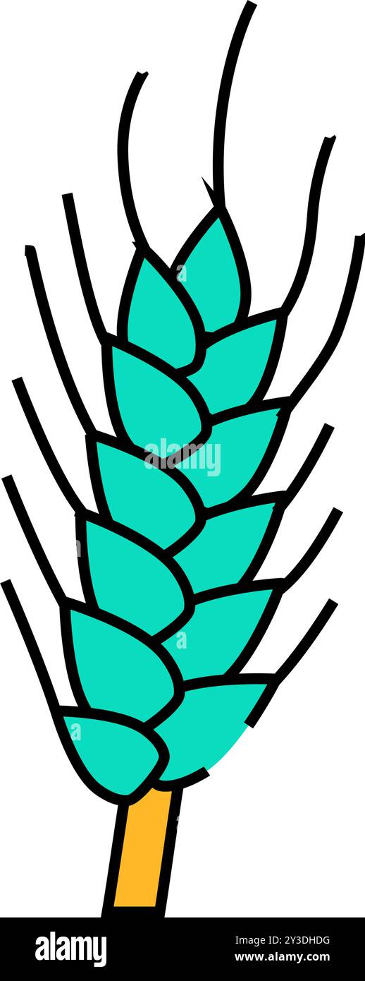 green barley plant icon color illustration Stock Vector Image & Art - Alamy
