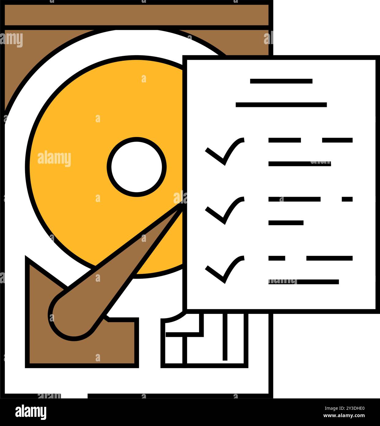 hard drive check repair computer icon color illustration Stock Vector ...