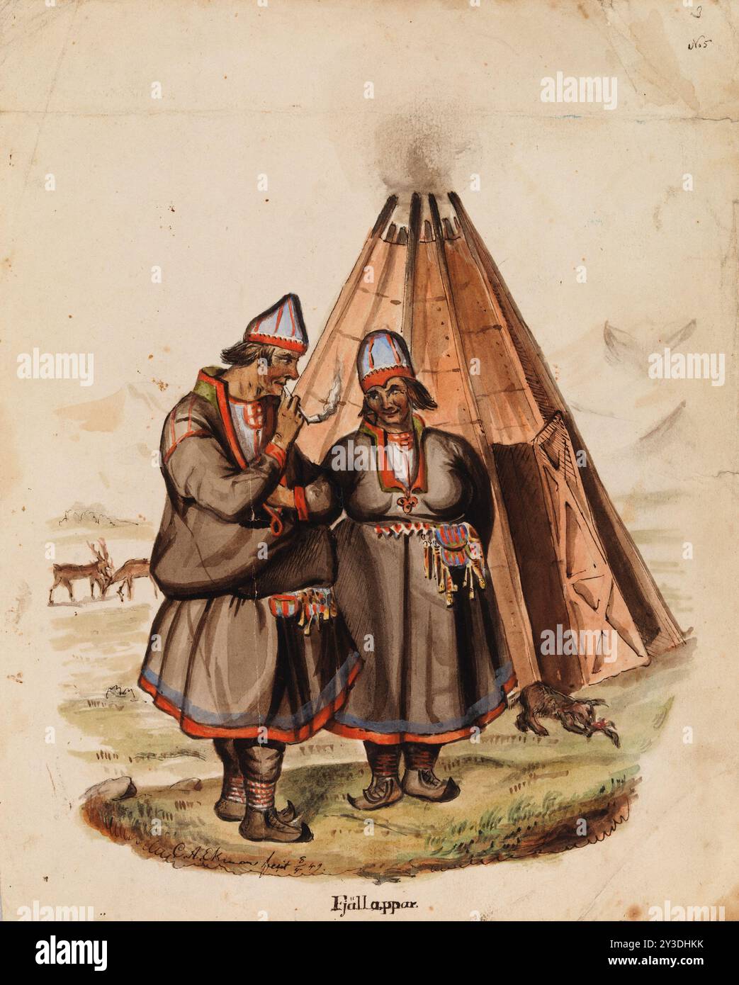 Two Samis, 1849 Stock Photo - Alamy