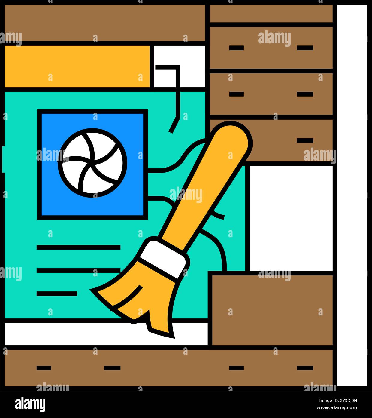 pc cleaning repair computer icon color illustration Stock Vector Image ...