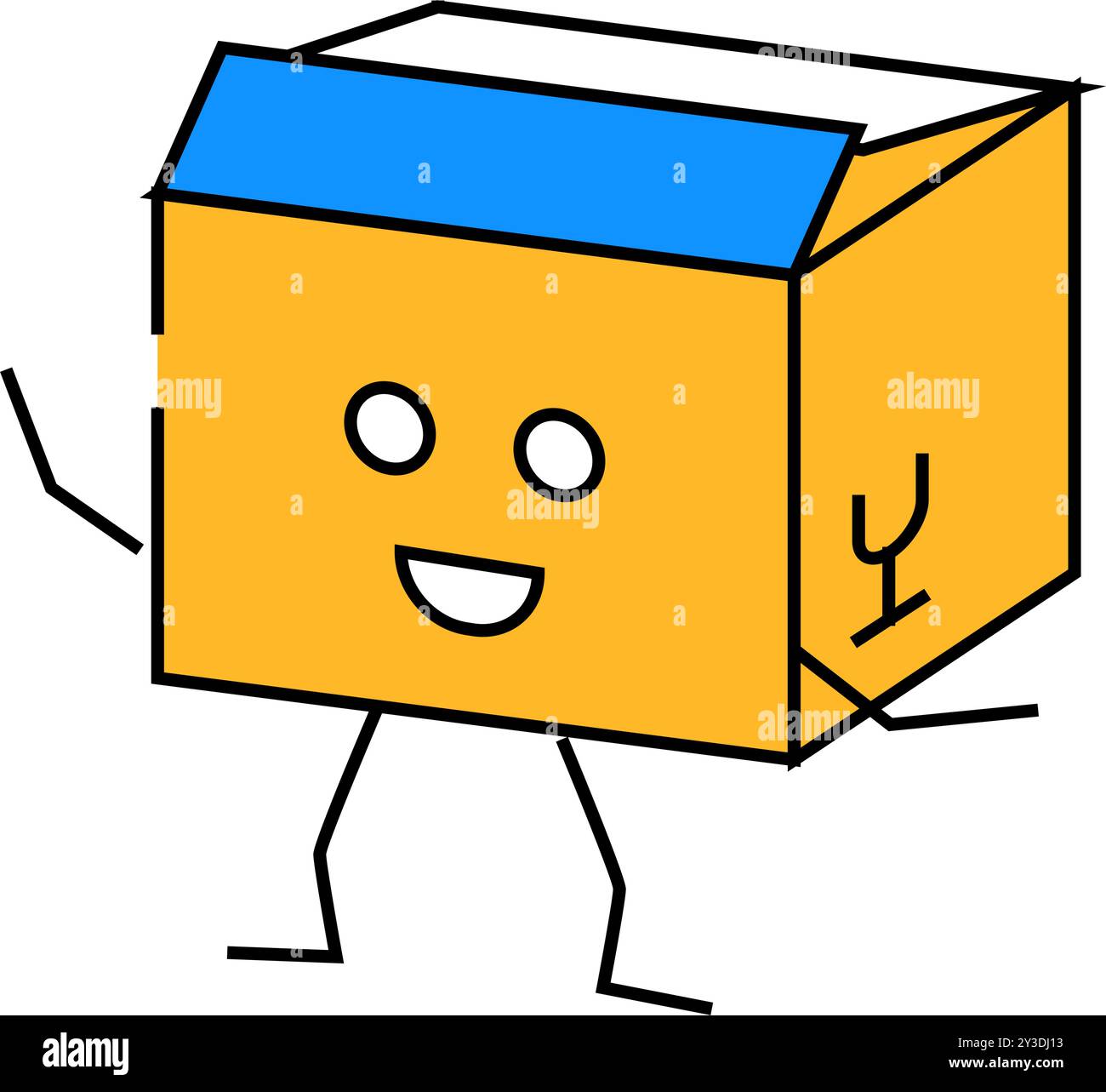 stand cardboard box character icon color illustration Stock Vector ...