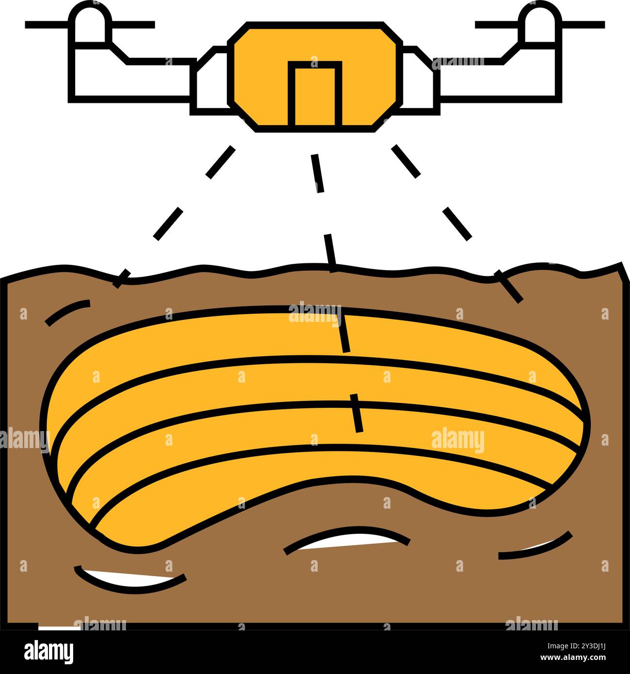 mining operations drone icon color illustration Stock Vector Image ...
