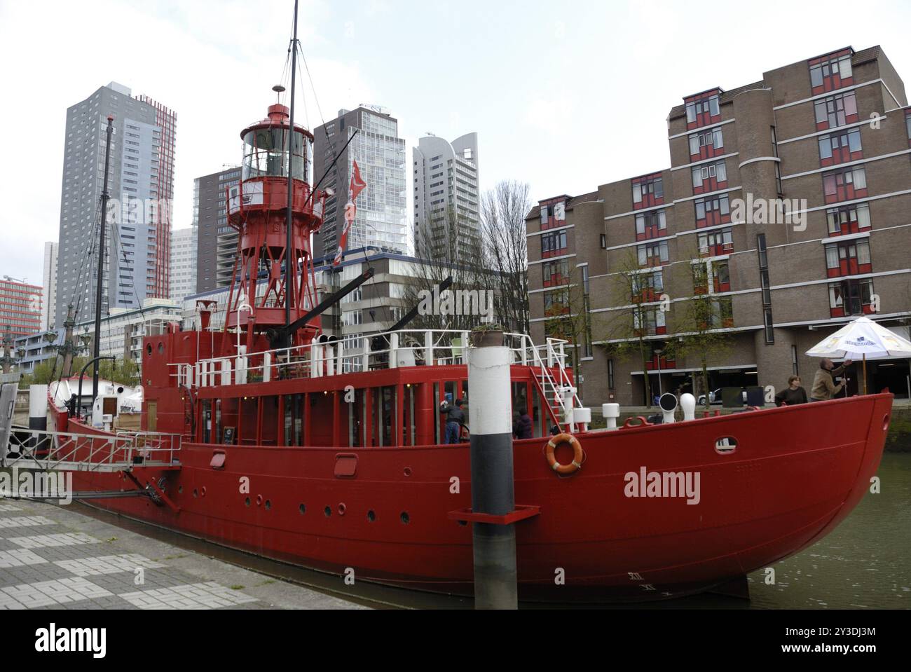Restaurante Tinto on the lightship in Rotterdam, Holland Stock Photo ...