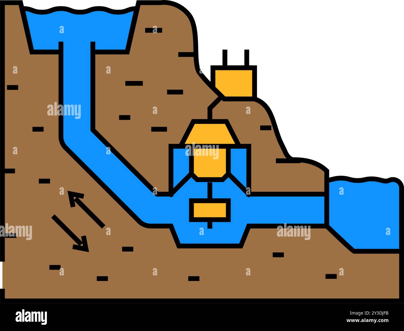 pumped hydro energy icon color illustration Stock Vector Image & Art ...