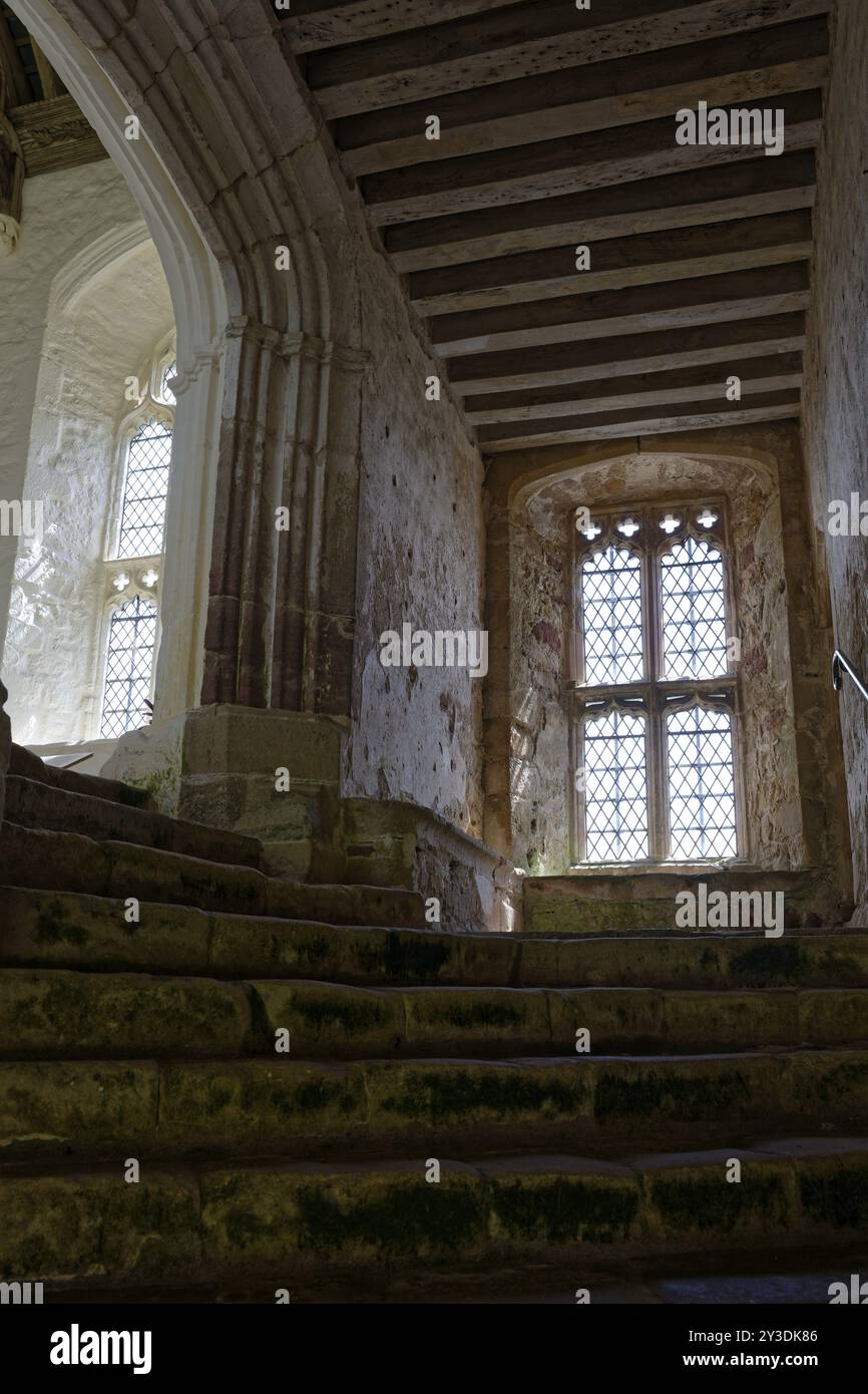 Interior view, window, steps to the Refectory, Cleeve Abbey, Washford ...